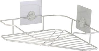 axentia Bad-Stufenregal Nizza aus Edelstahl in Silber, Badausstattung, Badaccessoire mit zwei Stickern zur Befestigung, Tragkraft ca. 5 kg