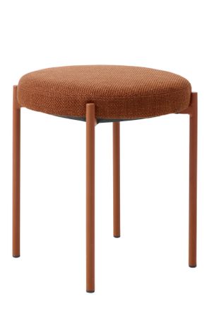 Xora Hocker, Terracotta, Textil, rund, 43.5x48x43.5 cm, erweiterbar (Typenauswahl), stapelbar, Stühle