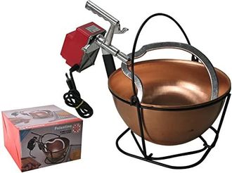 hOme Home Polentina Ovbc - Großer Kupferkessel für Polenta - mit Elektromotor - Inhalt 12 l