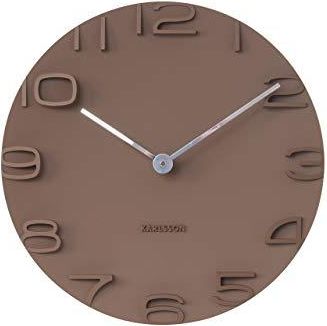 Karlsson Wanduhr On The Edge Braun m. Chrom Zeiger, Plastik, Brown, 5x42x42 cm