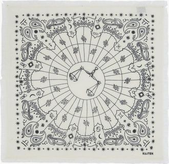 Kujten Petit bandana cachemire, imprim&eacute; signe astrologique Balance - Petit Bandana Hachi Sign Balance