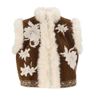 Forte_Forte Gilet Jaquard The Lotus - Femme - Vestes - Brun - Taille: 38 FR