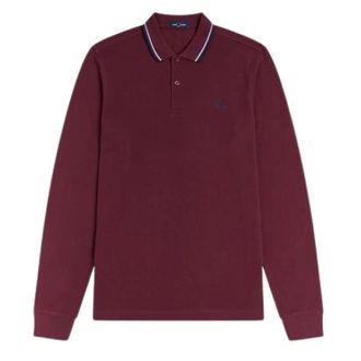 Fred Perry Homme, Tops, Rouge, Taille: L Polo Piqué à Manches Longues