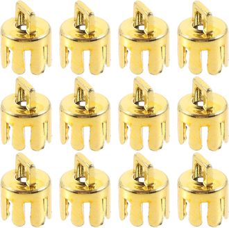 Supvox 12 St&uuml;ck Dekorative Kunststoff Kugel Anh&auml;ngerkappen Bruchfest Wiederverwendbar 1cm Durchmesser Goldfarbene Aufh&auml;nger f&uuml;r Selbstgemacht Weihnachtsbaums