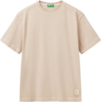 Benetton T- Shirt 3zitu1098, Beige, Large Homme