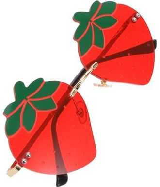 Valiclud de Soleil Femme sans Monture Motif Fraise Légères Protection UV Mode Party Voyage Extérieur