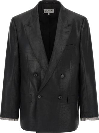 Maison Margiela Homme, Costumes, Noir, Taille: L Foiled Wool Blazer