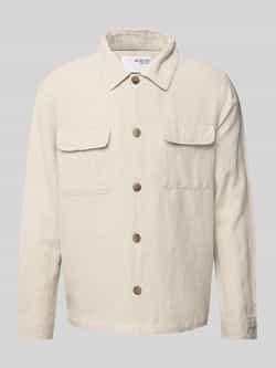 Selected Regular Fit Leinenhemdjacke mit Kentkragen Modell LEROY SUN