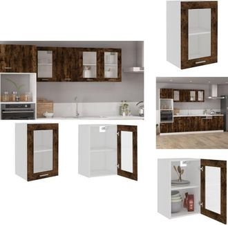 vidaXL H&auml;ngeschrank Glas R&auml;uchereiche 40x31x60 cm Holzwerkstoff - K&uuml;chenregal - Aufbewahrungsschrank - H&auml;ngeschrank - Vitrine - Wohnwand