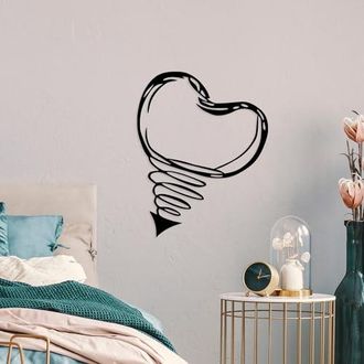 Hanah Home Stylish Black Decorative Metal Wall Accessory, 55 x 70 cm | 100% Metal, 1.5 mm Thick | Lightweight & Easy to Hang | Perfect for Modern Decor