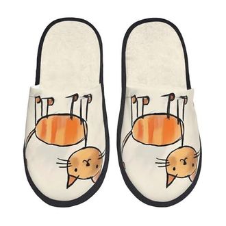 Generic Pantoufles Chat Brun Dessin Anim&eacute; Cozy Pantoufles DH&ocirc;tel Peluche Chaussons DInt&eacute;rieur Pour Int&eacute;rieur Homme Voyage L