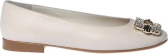 Baldinini Femme, Chaussures, Blanc, Taille: 41 EU Ballerine en cuir