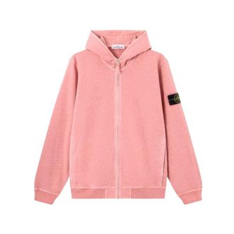 Stone Island Homme, Sweatshirts et sweats &agrave; capuche, Rose, Taille: S Sweat &agrave; capuche zipp&eacute;