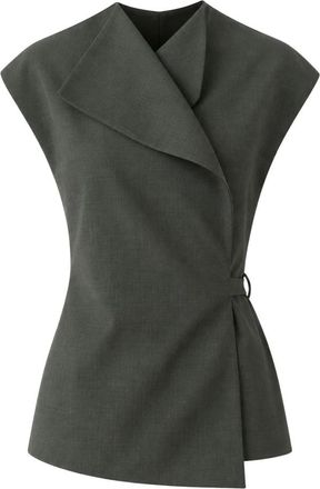 Meimeij Weste mit Bindeg&uuml;rtel - - Tops - Damen - Gr&uuml;n - XS