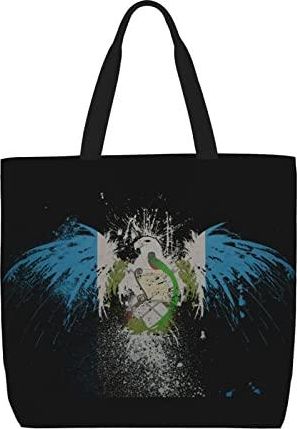 Generic Sac De Courses Drapeau Du Guatemala Sac &Agrave; Bandouli&egrave;re En Toile Pliable De Grande Capacit&eacute; Sacs &Agrave; Main, Pour &Eacute;cole, Burea, Tous Les Jours, Shopping