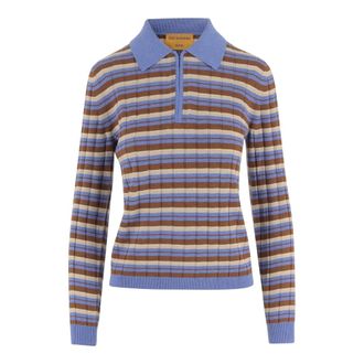 Guest In Residence Femme, Pulls, Multicolore, Taille: 40 FR Pull Polo Zipp&eacute; Ray&eacute; Soie et Lin