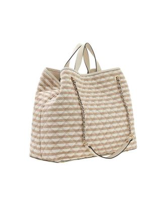 Guess Womens Handbag Taupe Multi Polyester Bags - Tote-Bags