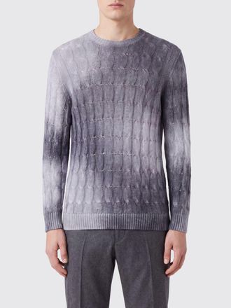 Avant Toi Zweifarbiger Pullover aus Kaschmir und Seide mit abstraktem Muster