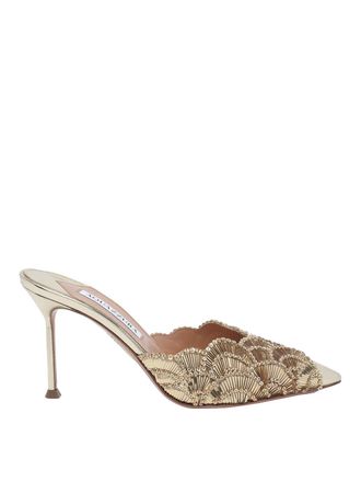 Aquazzura Mules - Gold