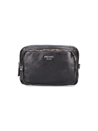 Prada Shoulder Bag Logo In Lamb Nappa