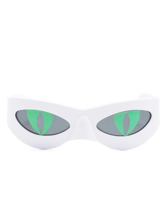 Charles Jeffrey Loverboy lunettes de soleil Neko à monture rectangulaire - Blanc