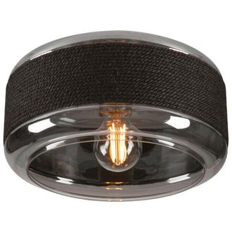 SLV [GEBRAUCHT] B-Ware Slv Deckenlampe Leuchte Pantilo Rope 27 Schwarz Grau Silber Glas Modern