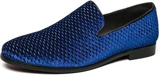 Generic Mocassins Oxford confortables &agrave; enfiler pour homme, chaussures habill&eacute;es pour f&ecirc;te, bal, mariage, bleu, 38 2/3 EU