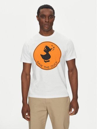 Save The Duck T-Shirt DT0825M BESY20 Wei&szlig; Regular Fit