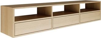 Selsey TV Lowboard - Lindberg-Eiche Farbe Moderne Fernseher Kommode 150 x 30 x 30 cm (BxTxH) TV Unterschrank für Wohnzimmer Schrank mit Klappen Push to Open 