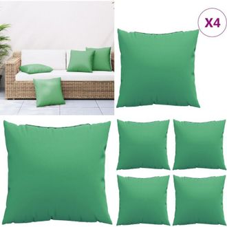 vidaXL vidaXL Coussins de canap&eacute; lot de 4 vert 50x50 cm tissu