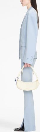 Off-white Schultertasche aus Raffiabast - Nude