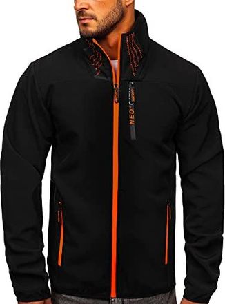 BOLF Homme Veste Softshell de transition a capuche Impermeable Blouson zippe Fonctionnel Coupe-vent Etanche Sport de Trekking Respirant Outdoor Style KS218