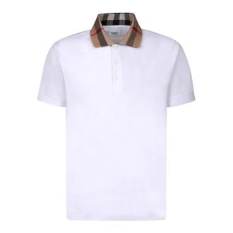 Burberry Homme, Tops, Blanc, Taille: XS Polo Classique &agrave; Carreaux