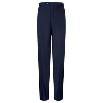 Generic Pantalon classique d&eacute;contract&eacute; pour homme - Taille extensible - Coupe ajust&eacute;e - Avant plat, Bleu marine 1., 52