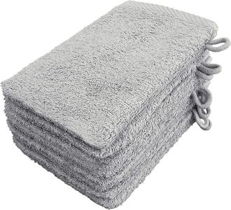 Lanudo Pure Line Waschlappen Waschhandschuh, 8er Set, Reine Frottier Baumwolle, 21 x 15 cm, Farbe Silber