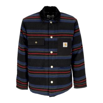 Carhartt Work in Progress Gestreifte Arbeitsjacke mit Samtkragen - - Jackets - Herren - Schwarzk - S