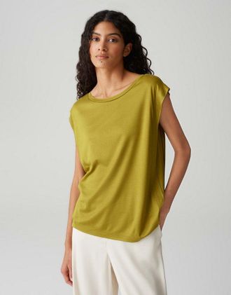 OPUS Kurzarmshirt SALLO Regular mit seitlichem Falteneinsatz