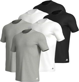 adidas Lot de 6 t-shirts Active Core Cotton - Sous-vêtement à manches courtes avec col rond - Coton doux et respirant, 6 x multicolore (908), M