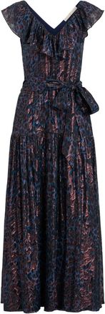 Marie Oliver robe longue Francine à imprimé léopard - Rouge