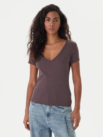 Tommy Jeans T-Shirt Essential DW0DW17385 Braun Slim Fit