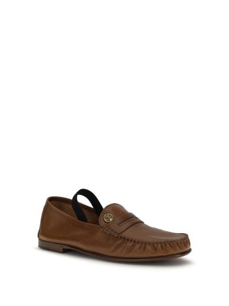 Versace Womens Leather Loafers Rovere-Gold Lamb Ovis Aries Rovere/gold