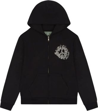 Denim Tears hoodie zipp&eacute; &agrave; imprim&eacute; graphique - Noir