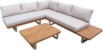 Sweeek Eck-Gartenm&ouml;belset aus Akazienholz und Aluminium f&uuml;r 5 Personen