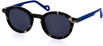 Eden Park Lunette De Soleil Rondes En Ac&eacute;tate &Eacute;caille Gris-bleu Xv De France