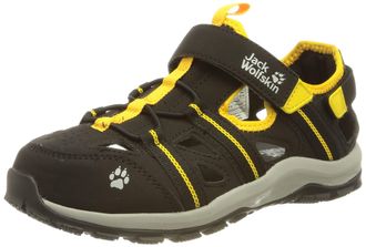 Jack Wolfskin Unisex Sun Climber K Sandale, Black/Burly Yellow Xt, 37 EU