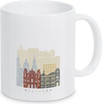 artboxONE Tasse Salzburg Skyline von Paul Rommer - Kaffeetasse St&auml;dte