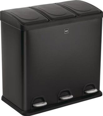 Helit Helit - Tretabfallsammler the separator 3x 20l DxH592mm Stahlbl.schwarz