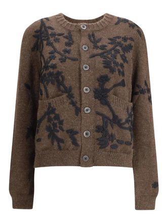 Baziszt cardigan à fleurs - Marron
