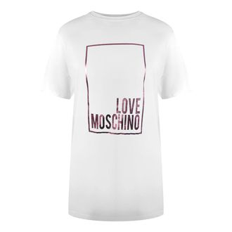 Moschino Shiny Box Logo White T-shirt