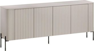 Dmora Buffet Laion, buffet de salon à quatre portes battantes, surélevé, 190 x 40 x 80 cm, beige